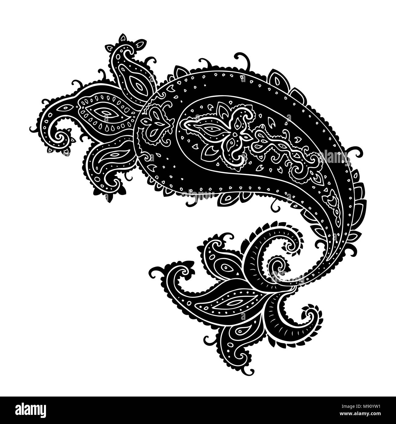 Paisley. Hand Drawn Boho ornament. Vector illustration Stock Vector ...
