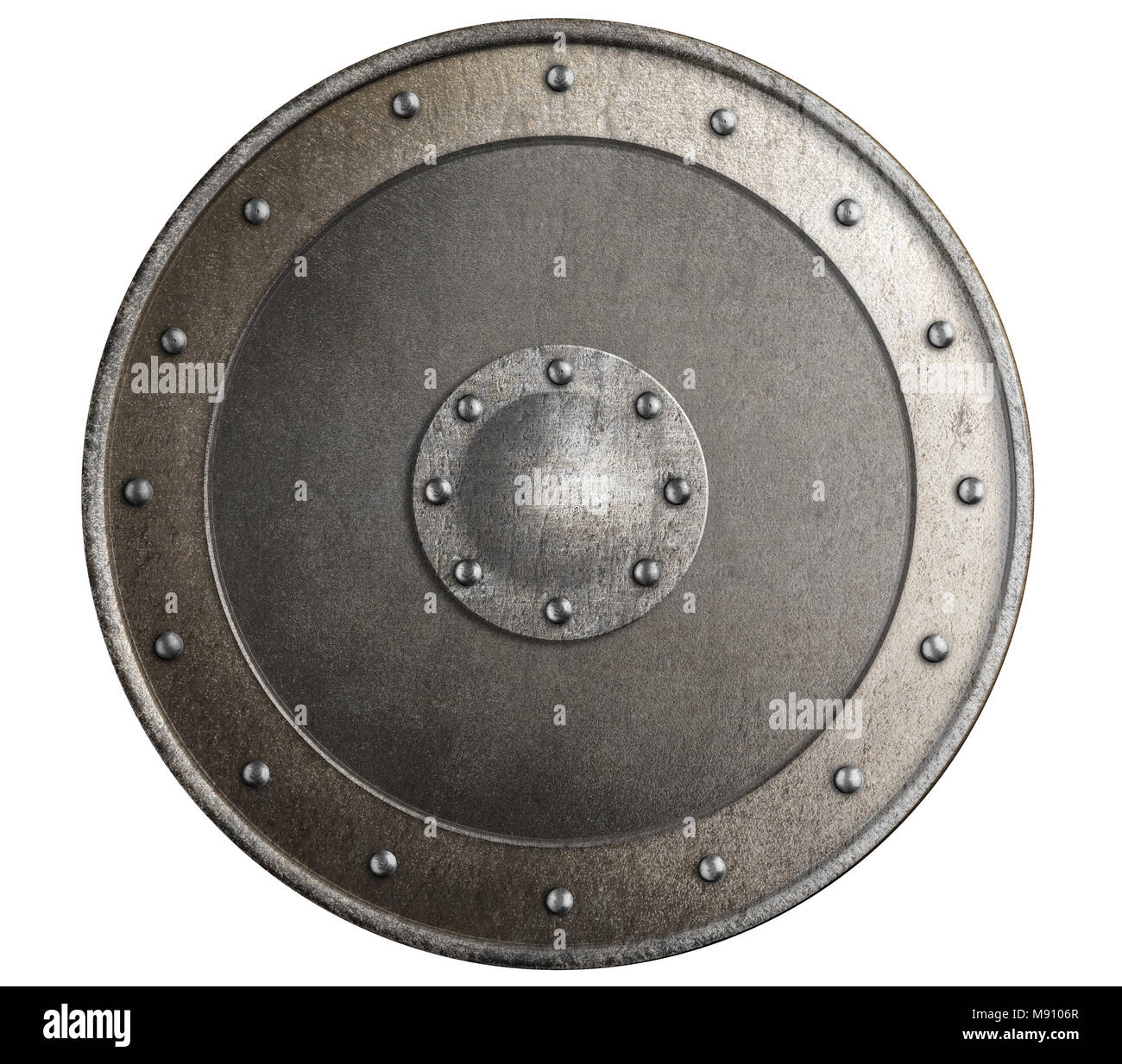 old metal shield isolated 3d illustration Stock Photo - Alamy