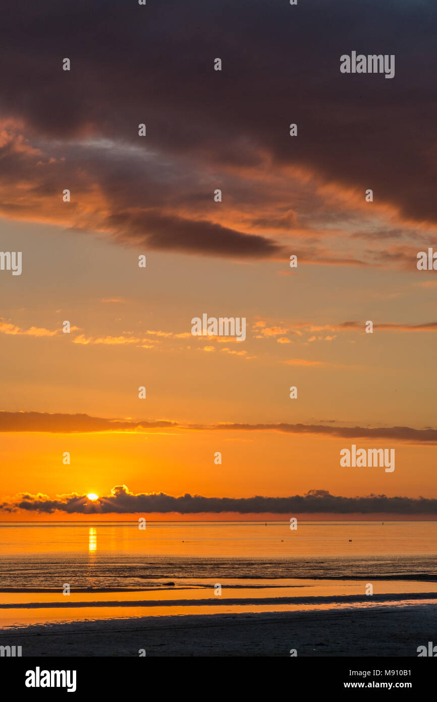 Sunset on the beach ,Tallinn Bay,Estonia Stock Photo - Alamy