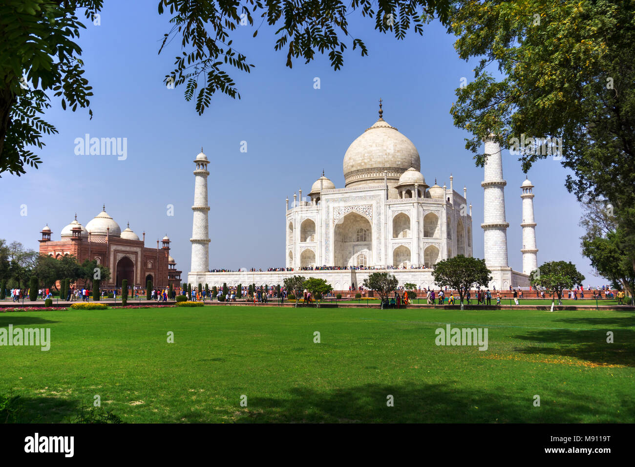 View of Taj mahal in Agra, Uttar Pradesh, India. It is one of the most ...