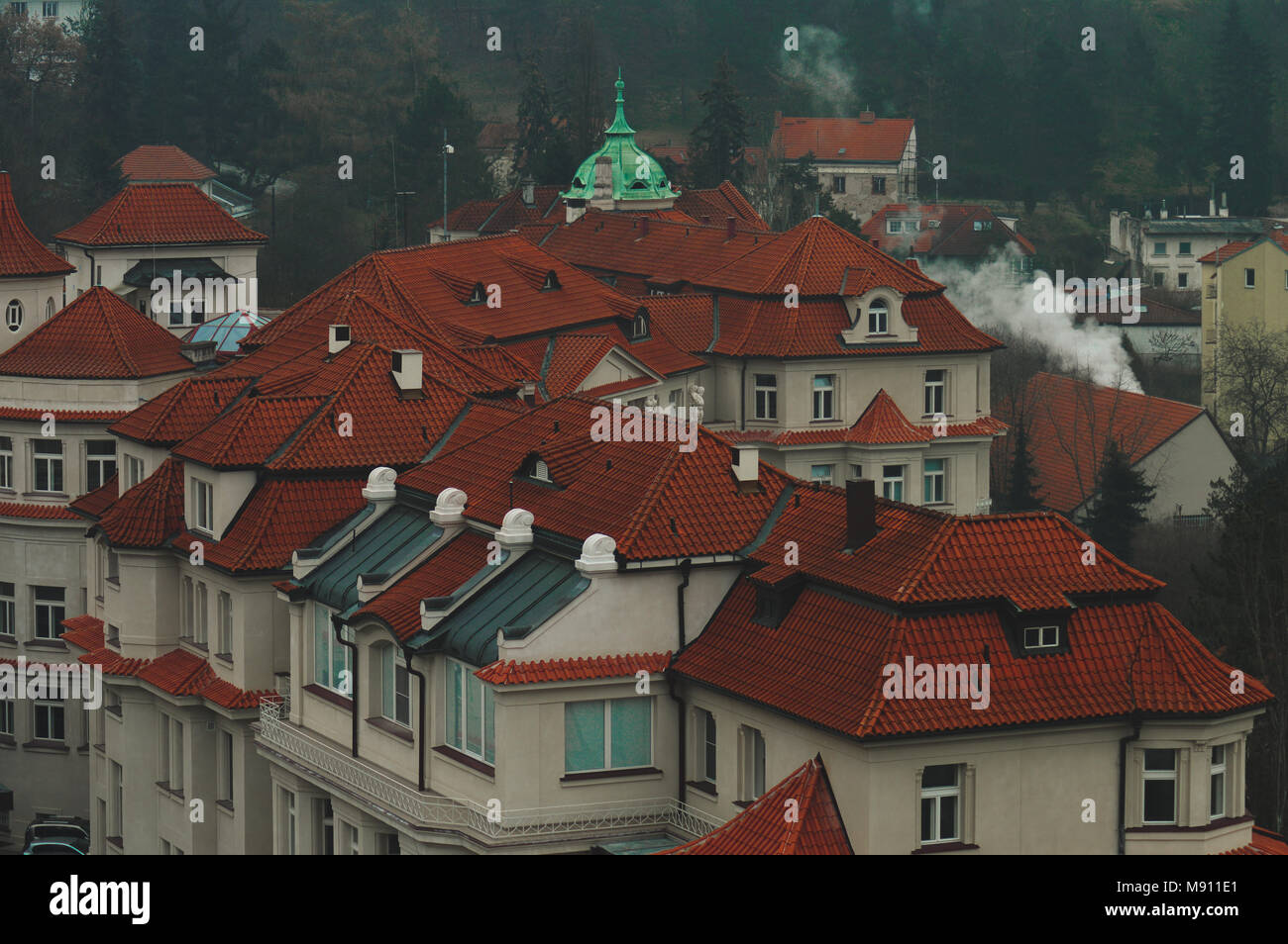 Red rooftops in Prague Stock Photo - Alamy