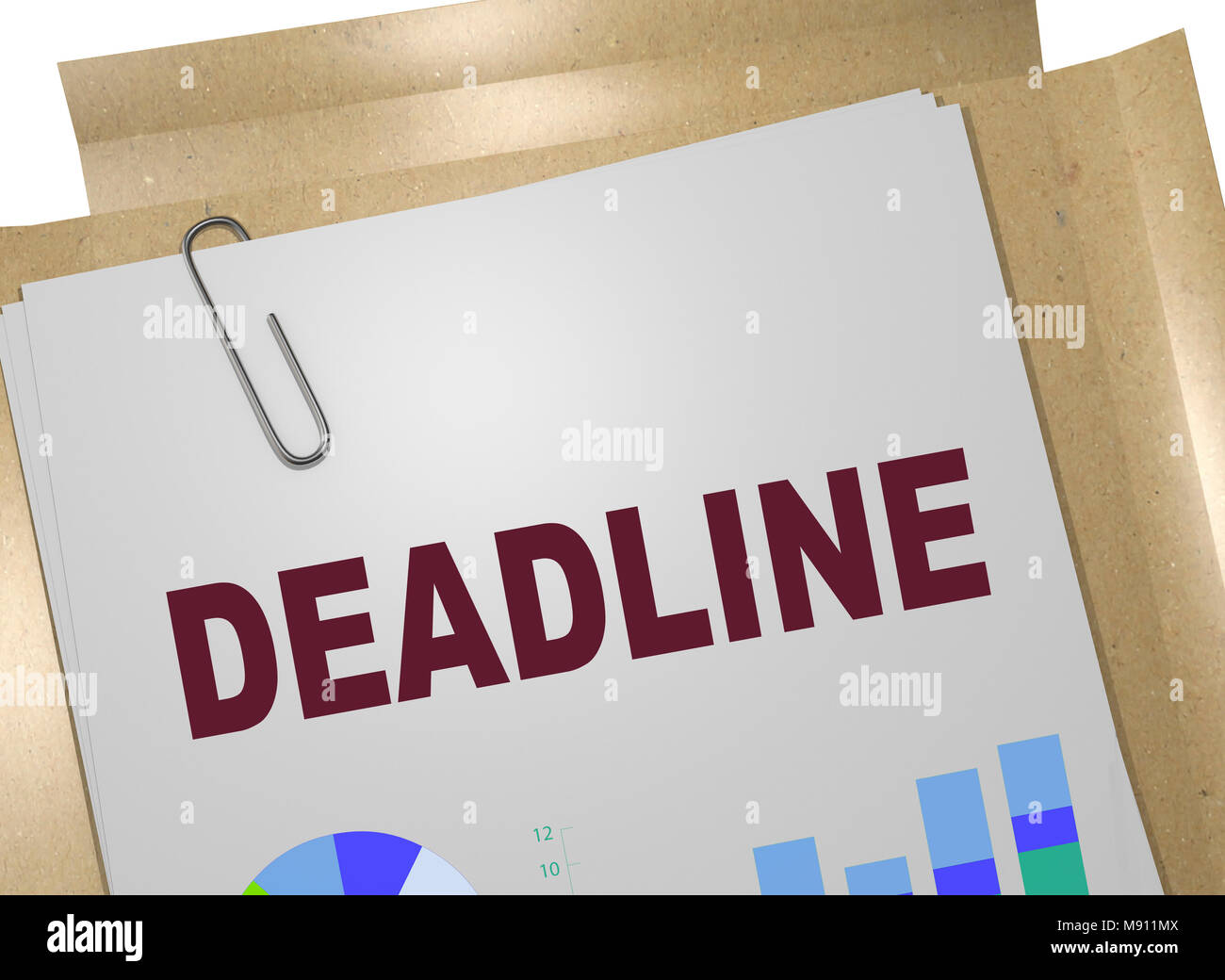 3D illustration of DEADLINE title on business document Stock Photo - Alamy