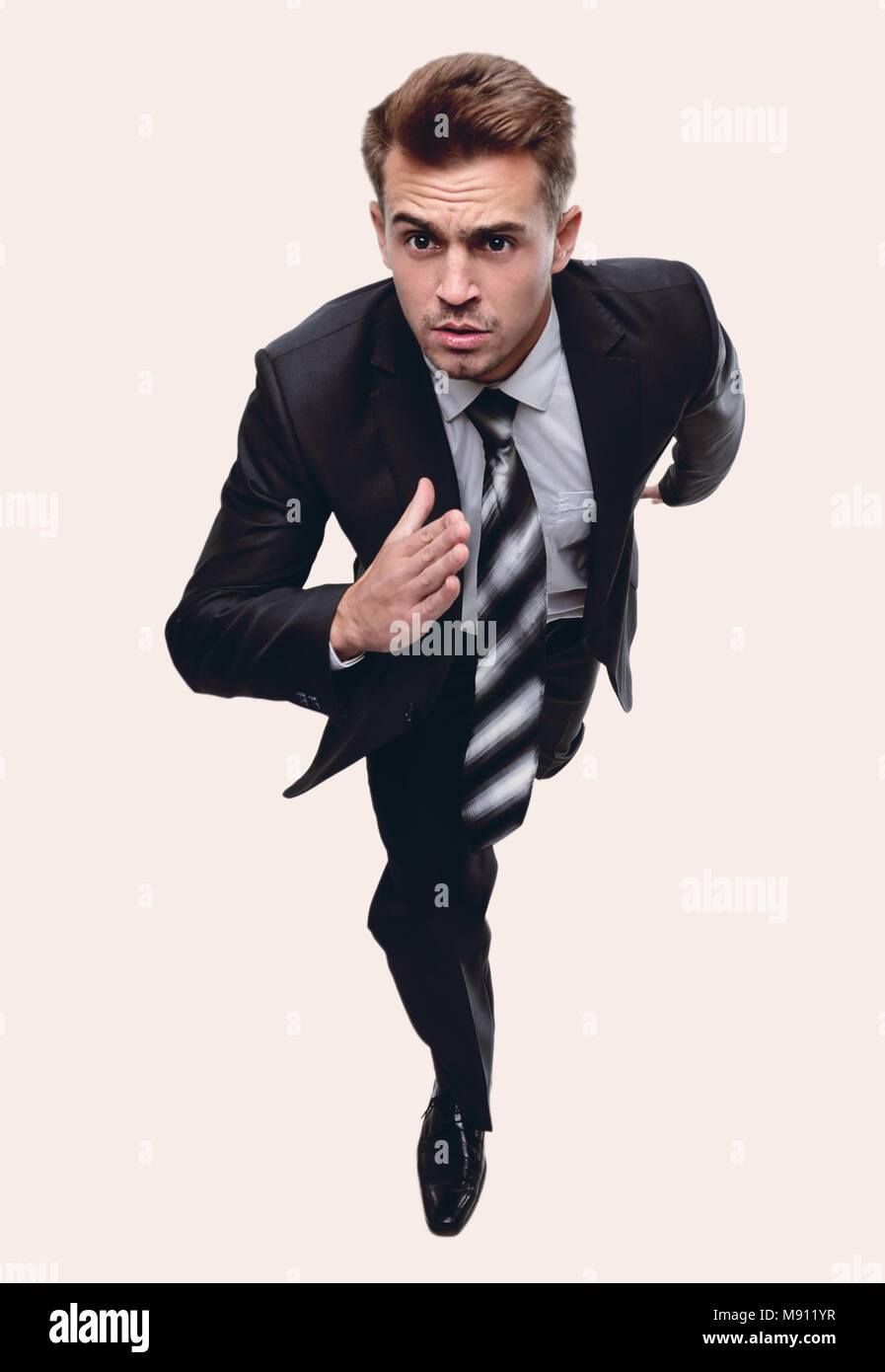 closeup face of a running businessman Stock Photo - Alamy