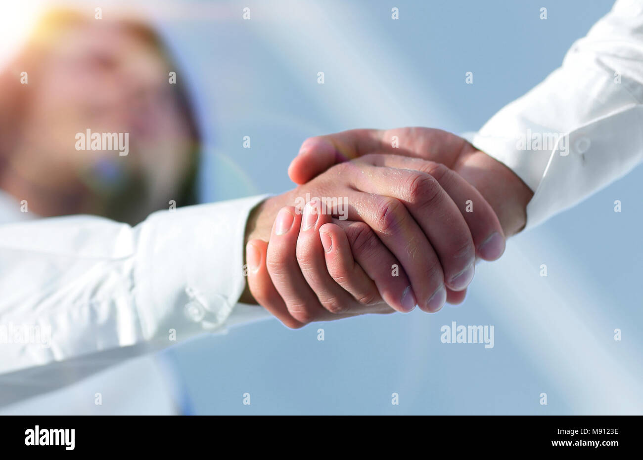 Close-up photo of handshake of two successful businessmen Stock Photo ...