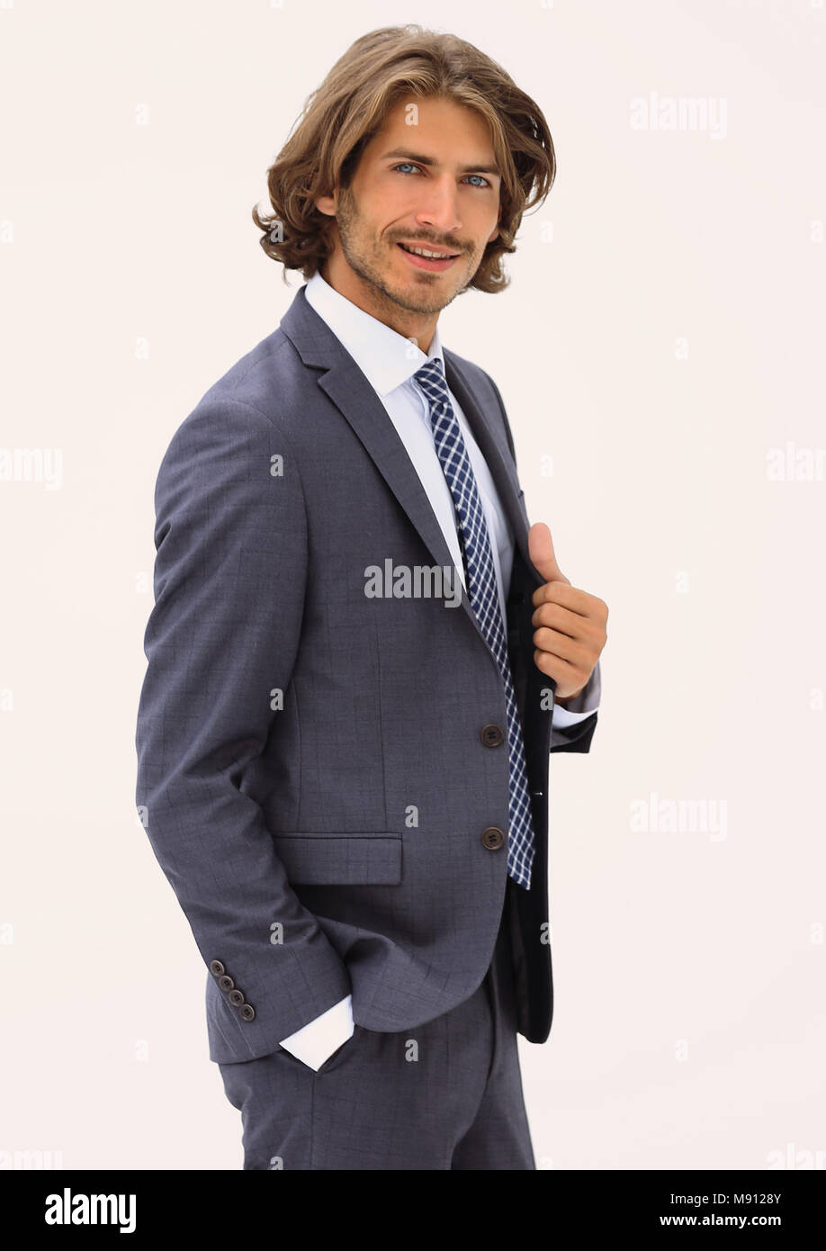 Office worker on white background Stock Photo - Alamy