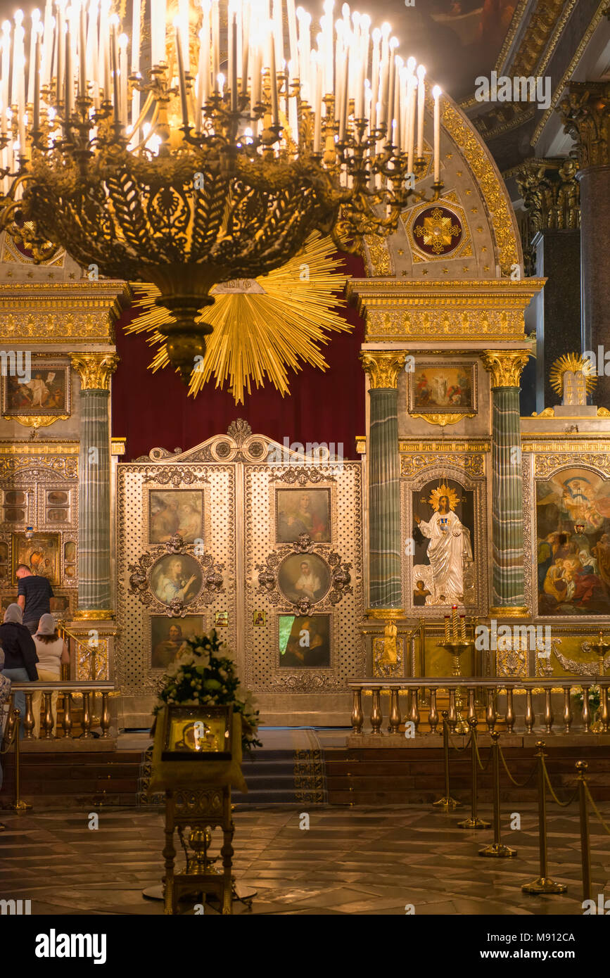 RUSSIA, SAINT PETERSBURG - AUGUST 18, 2017: interior of the Kazan Cathedral or Kazanskiy ...