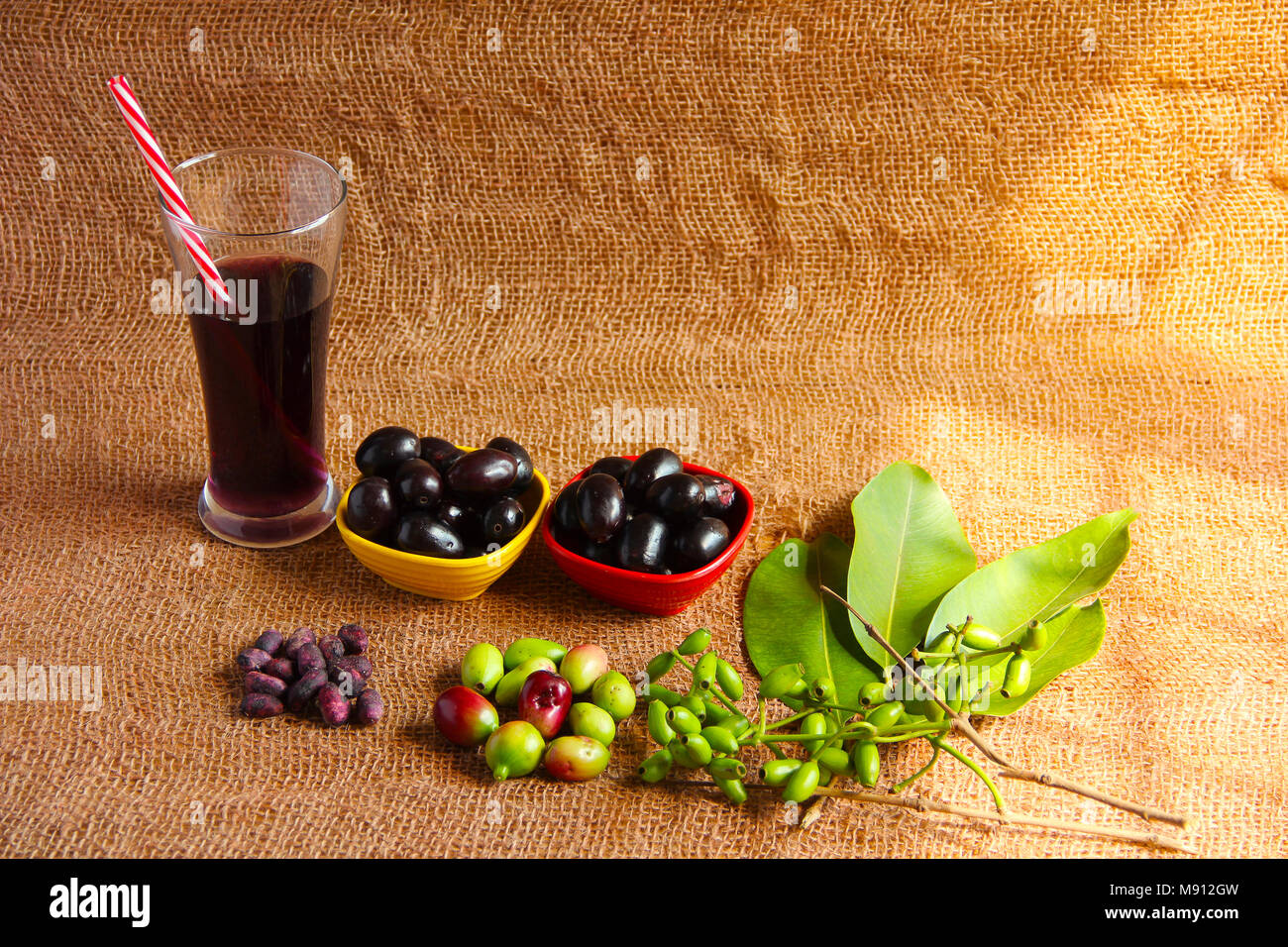 Syzygium cumini, commonly known as jambolan, Java plum or black plum ...