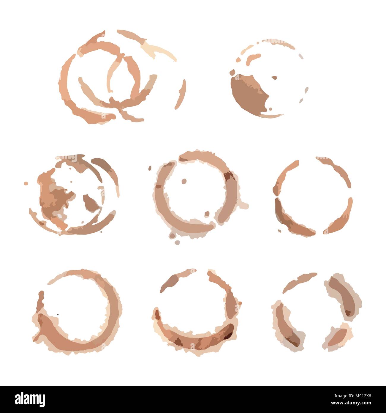 Round brown coffee stains Stock Vector Image & Art - Alamy