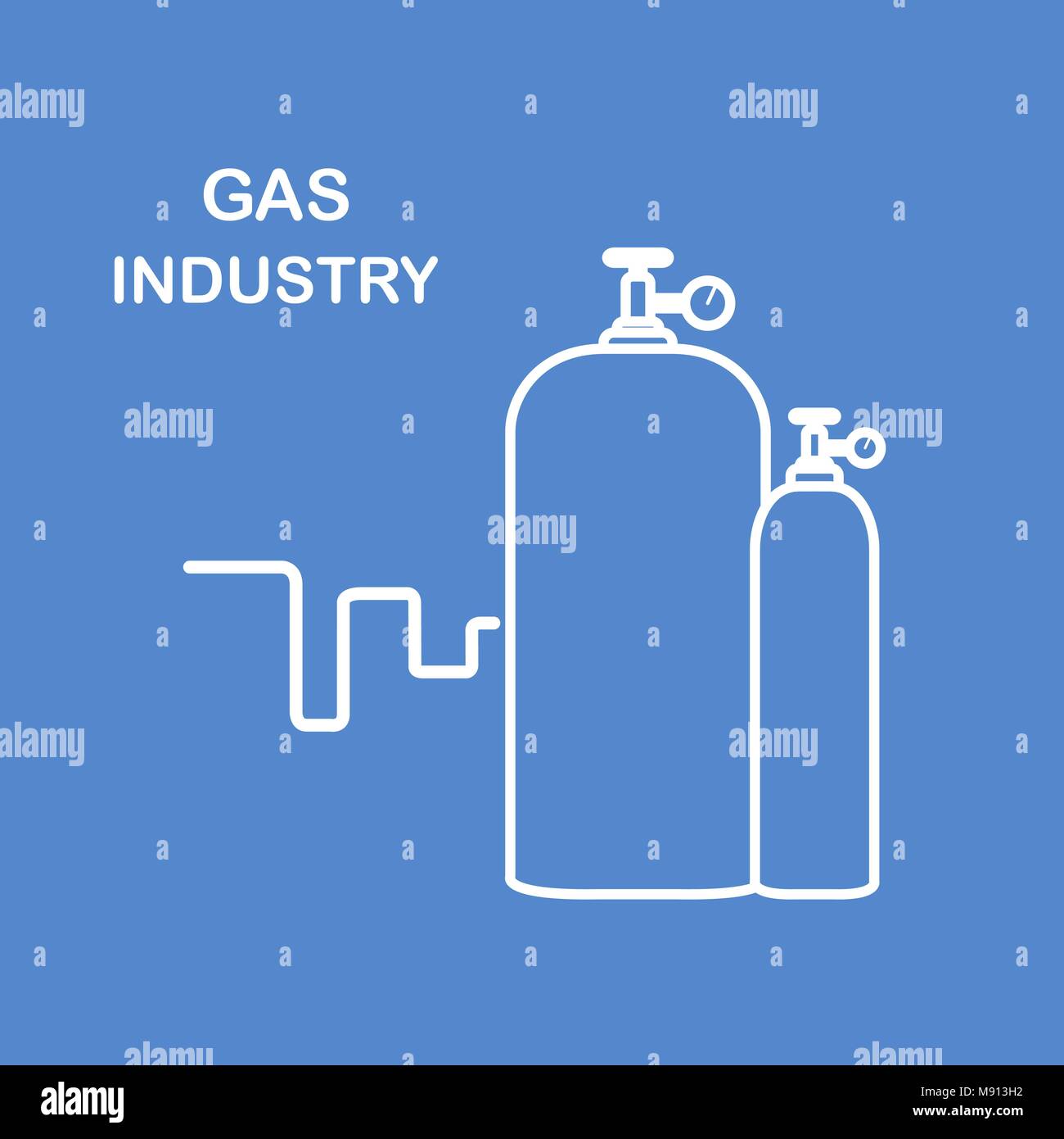 Gas cylinders. Gas industry. Design for poster or print Stock Vector ...