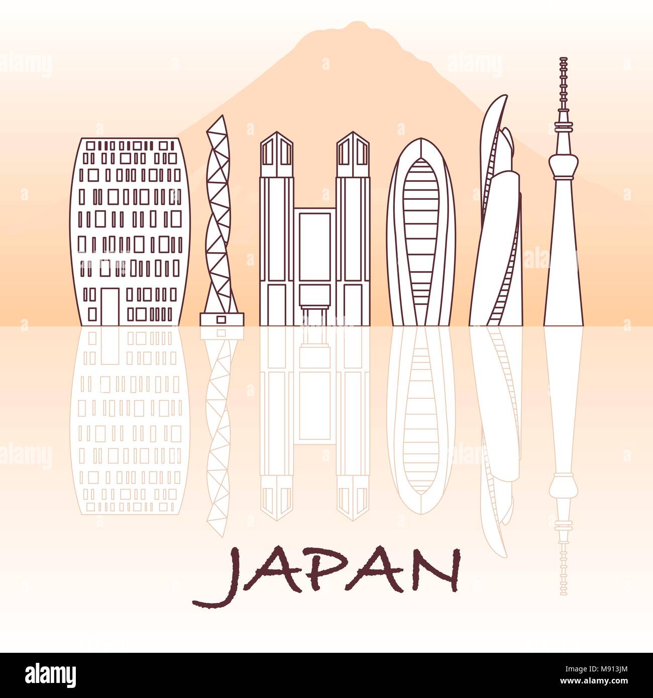 Unusual Japanese architecture. Famous building and skyscrapers ...