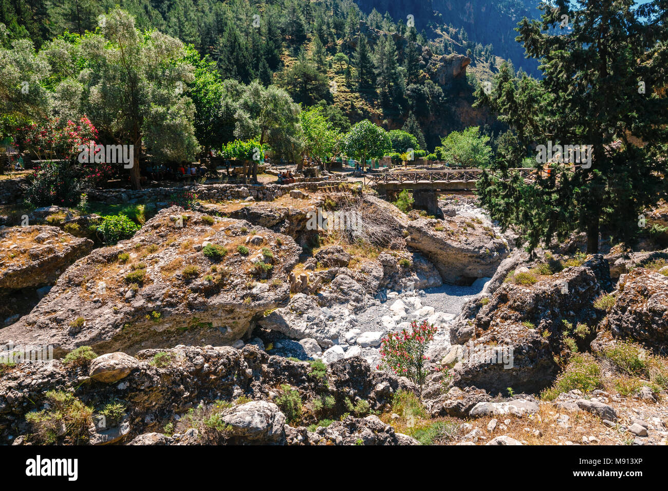 Crete, Greece, May 26, 2016: Displaced village Samaria in Samaria Gorge ...