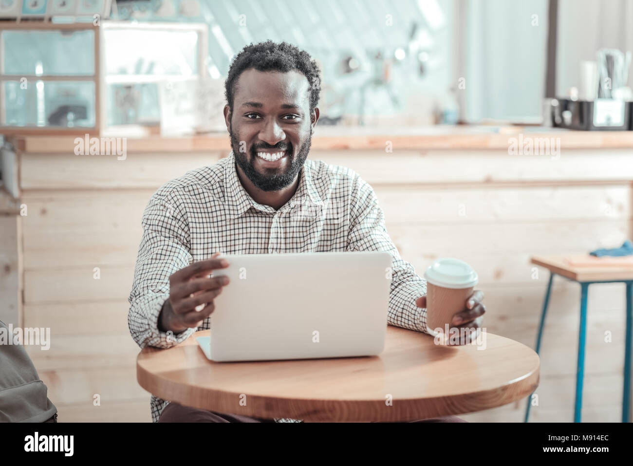 Joyful positive man looking at you Stock Photo - Alamy