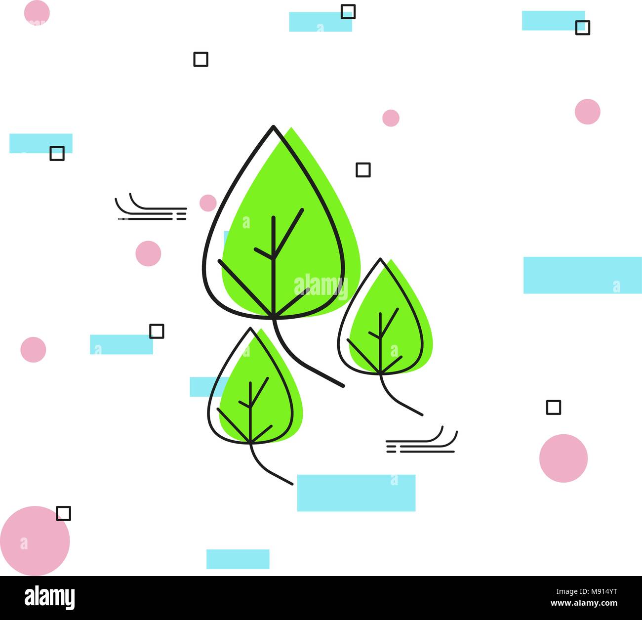 Green energy line art. Saving nature or ecology concept. Vector linear ...