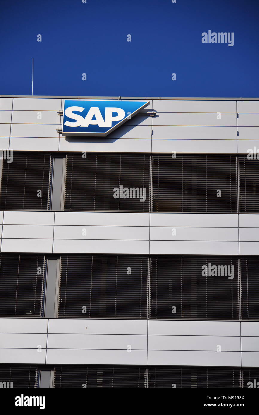 PRAGUE, CZECH REPUBLIC - MARCH 20 2018: SAP multinational software ...