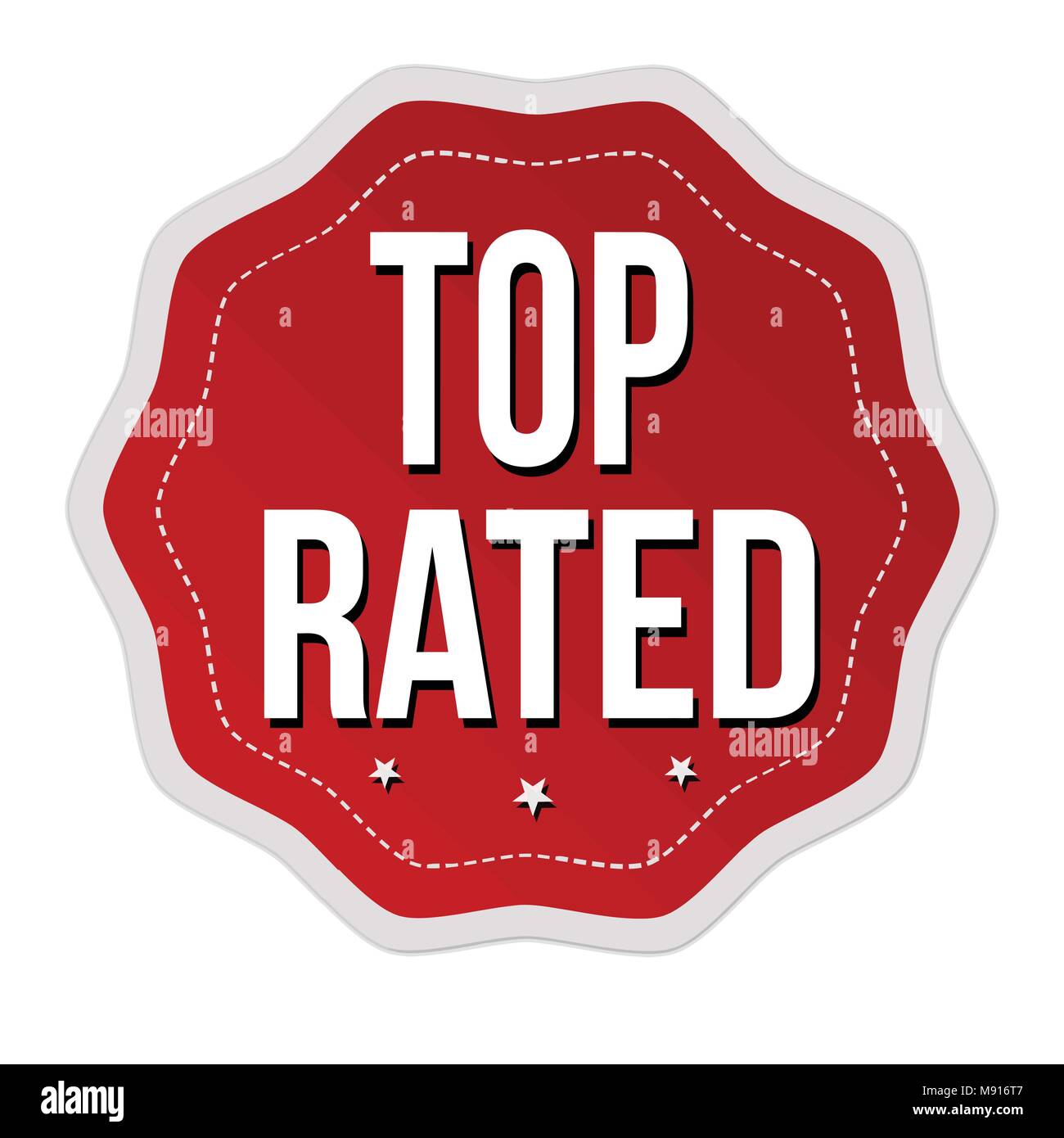 Top rated label or sticker on white background, vector illustration ...