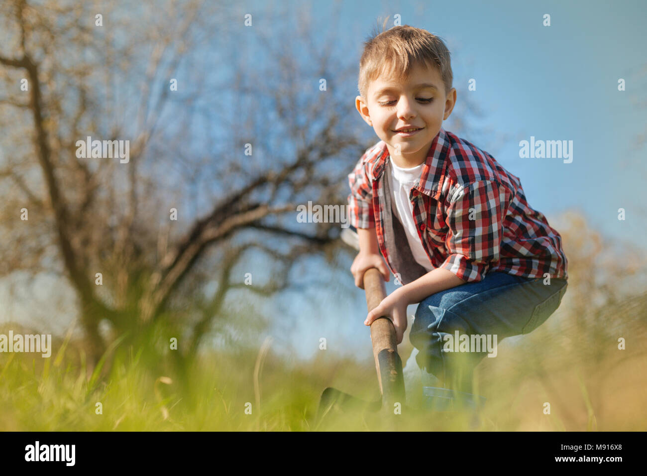 Child farmer digging hi-res stock photography and images - Alamy
