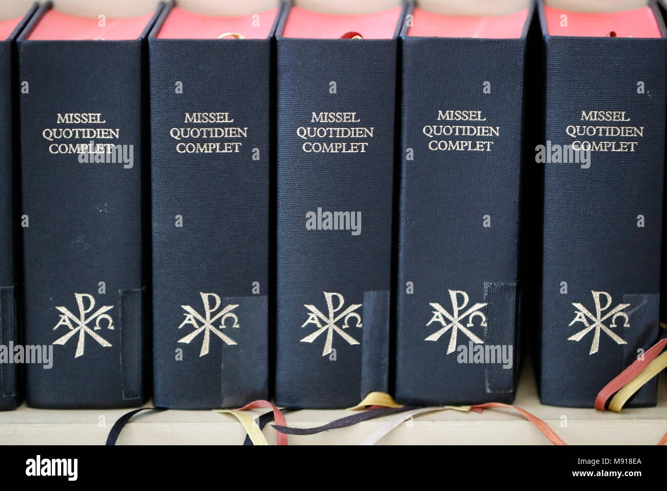 Liturgical book that contains texts celebration mass hi-res stock ...