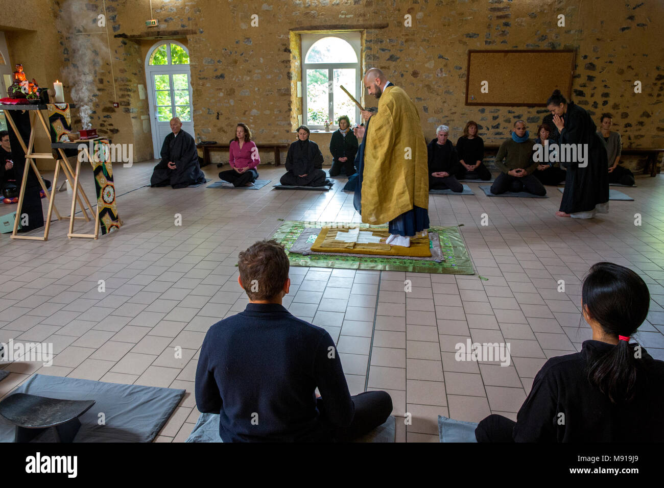 Zen sesshin (retreat). France Stock Photo - Alamy