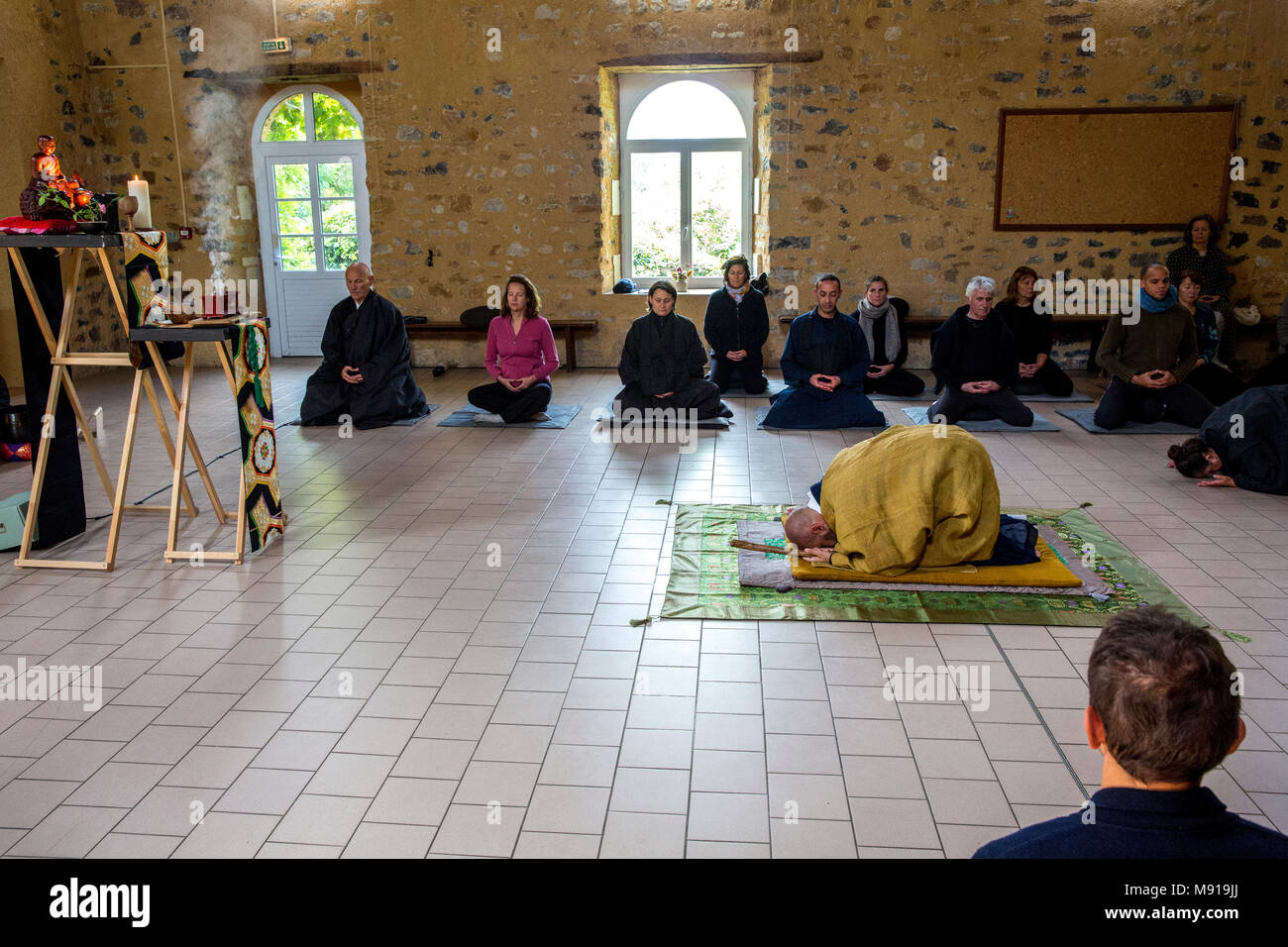 Zen sesshin (retreat). France Stock Photo - Alamy
