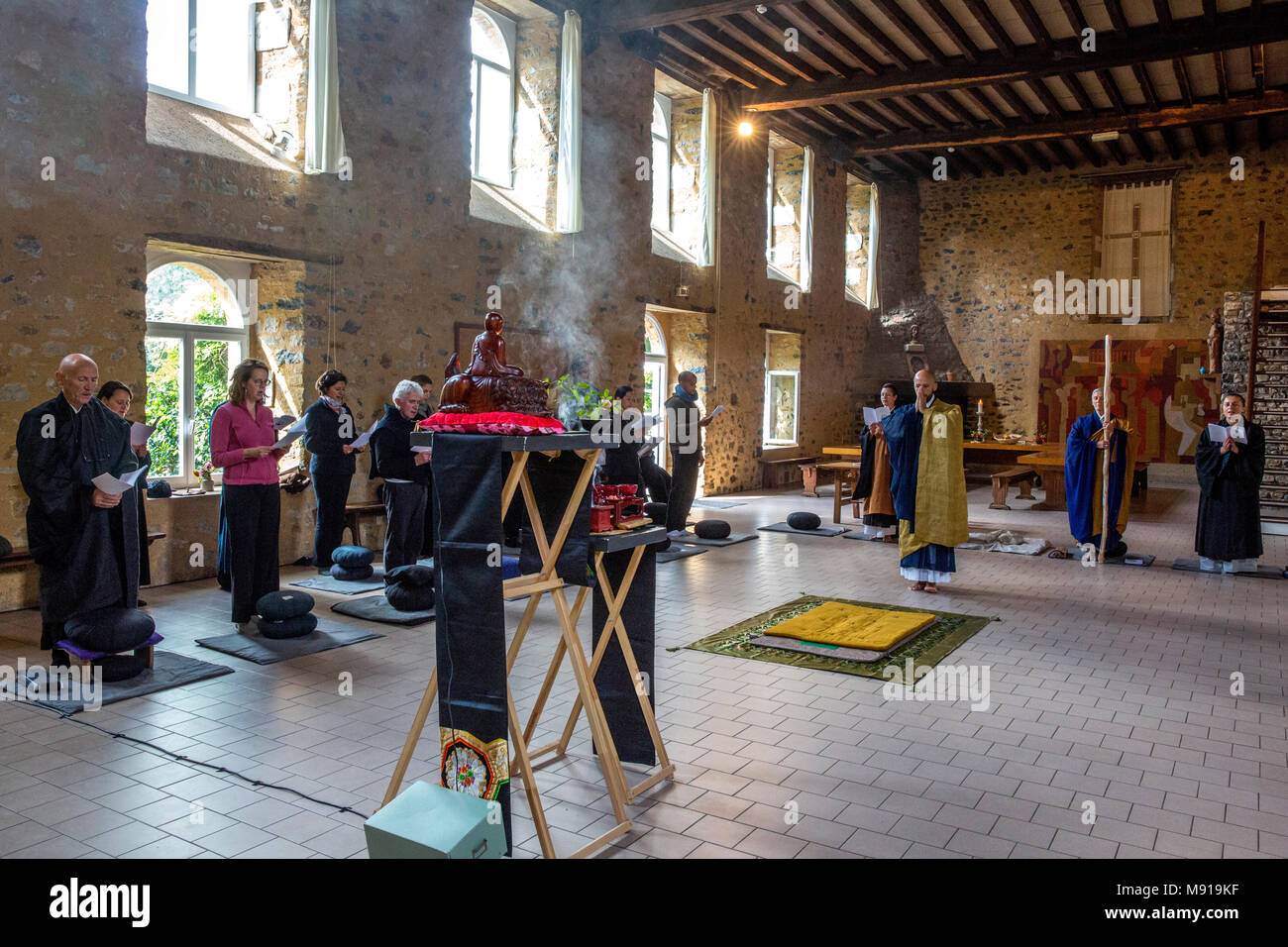 Zen sesshin (retreat). France Stock Photo - Alamy