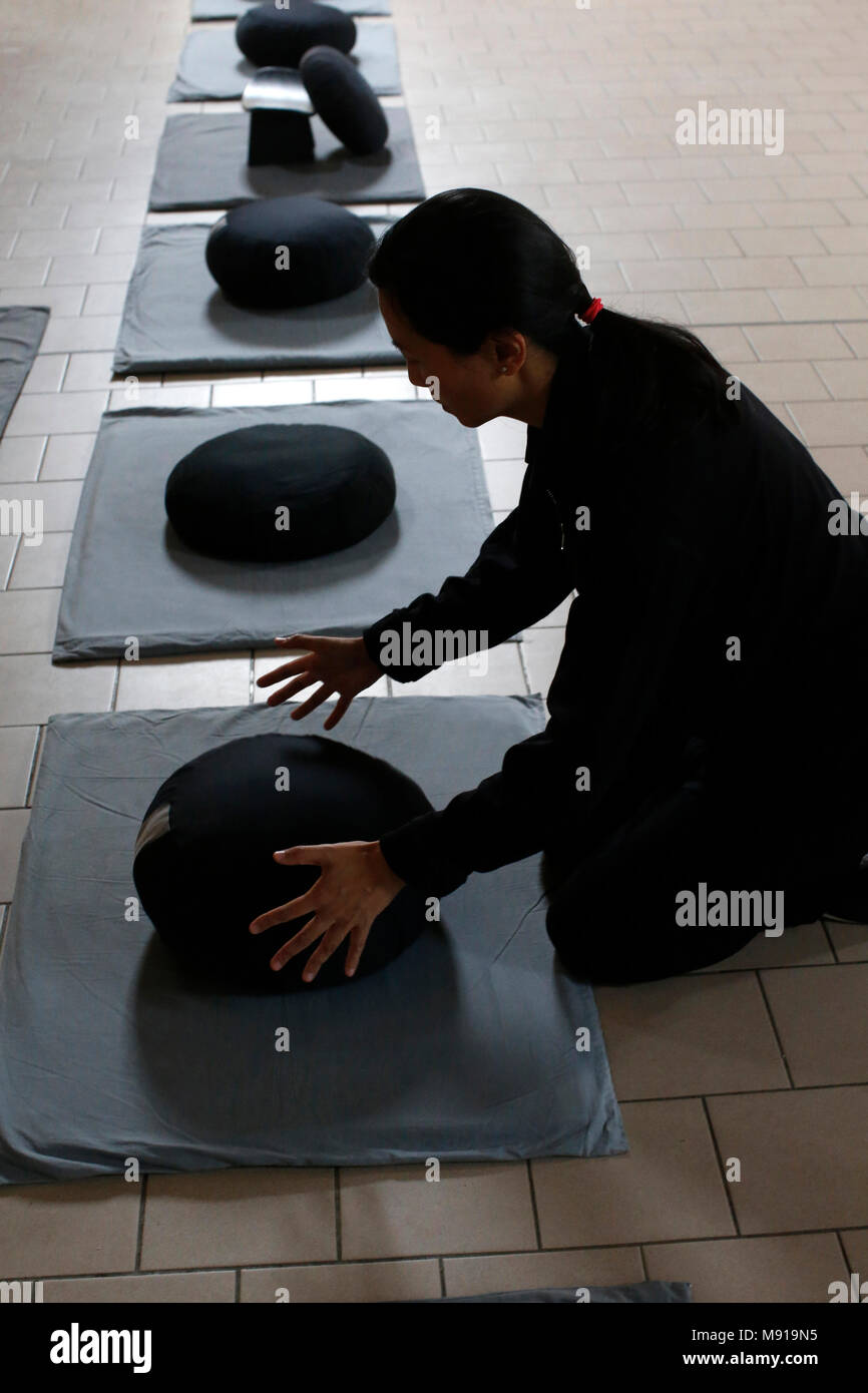 Zen sesshin (retreat). France Stock Photo - Alamy