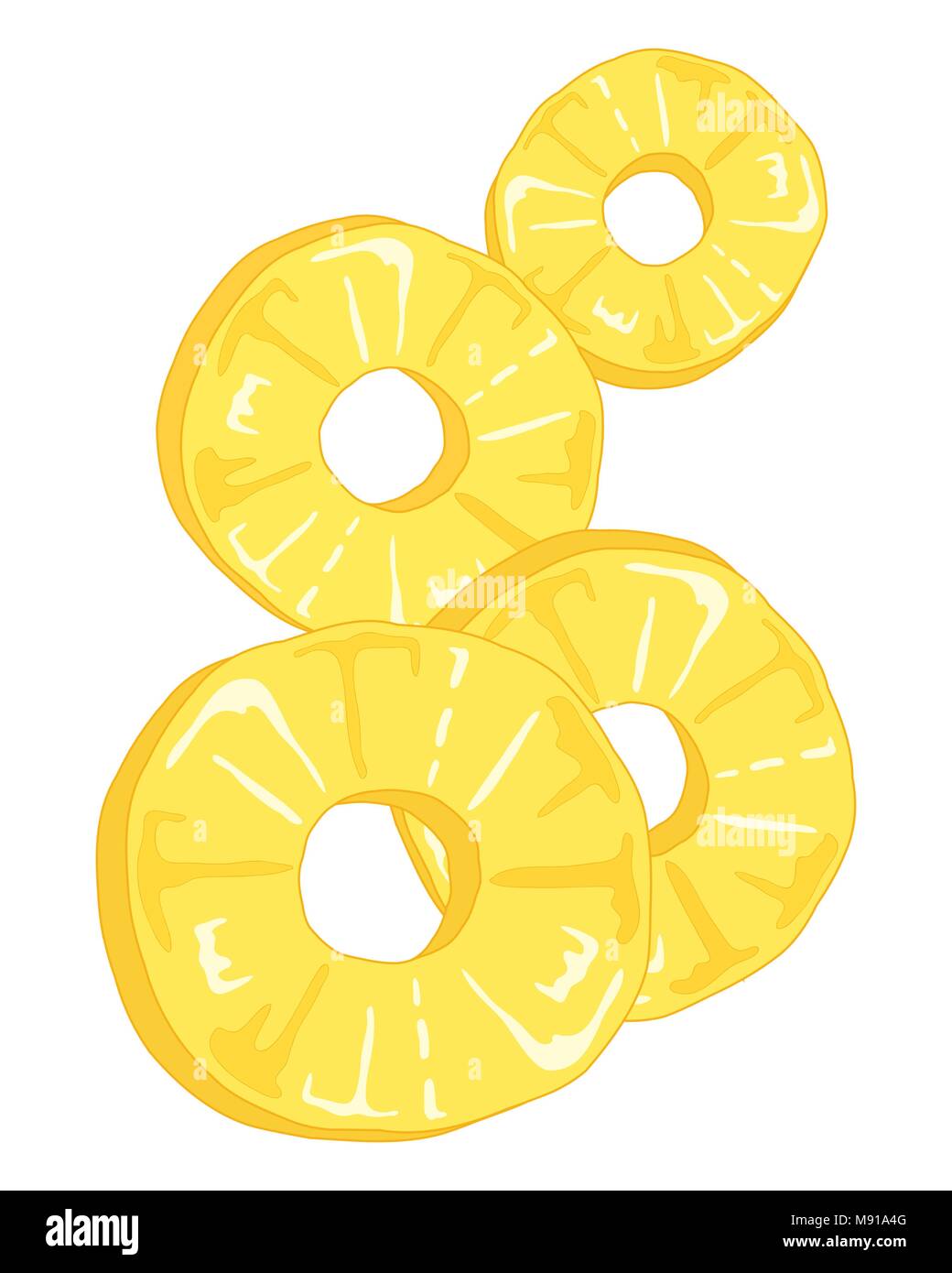 a vector illustration in eps 8 format of four juicy fresh pineapple ...