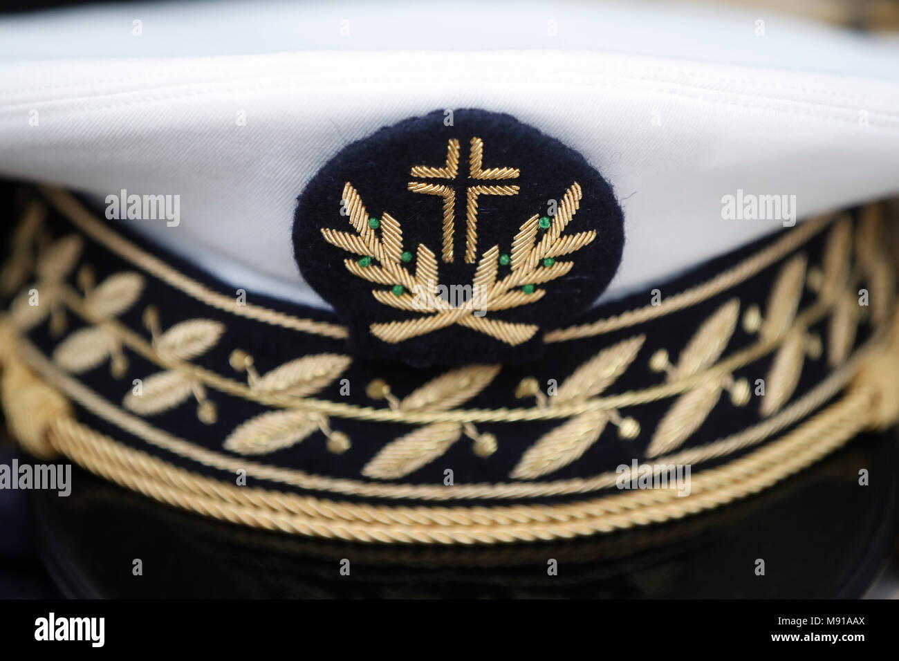 Military chaplain. Uniform with christian insignia. Strasbourg. France ...