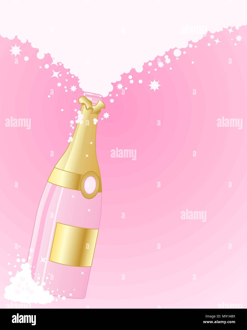 a vector illustration in eps 10 format of an opened bottle of pink ...