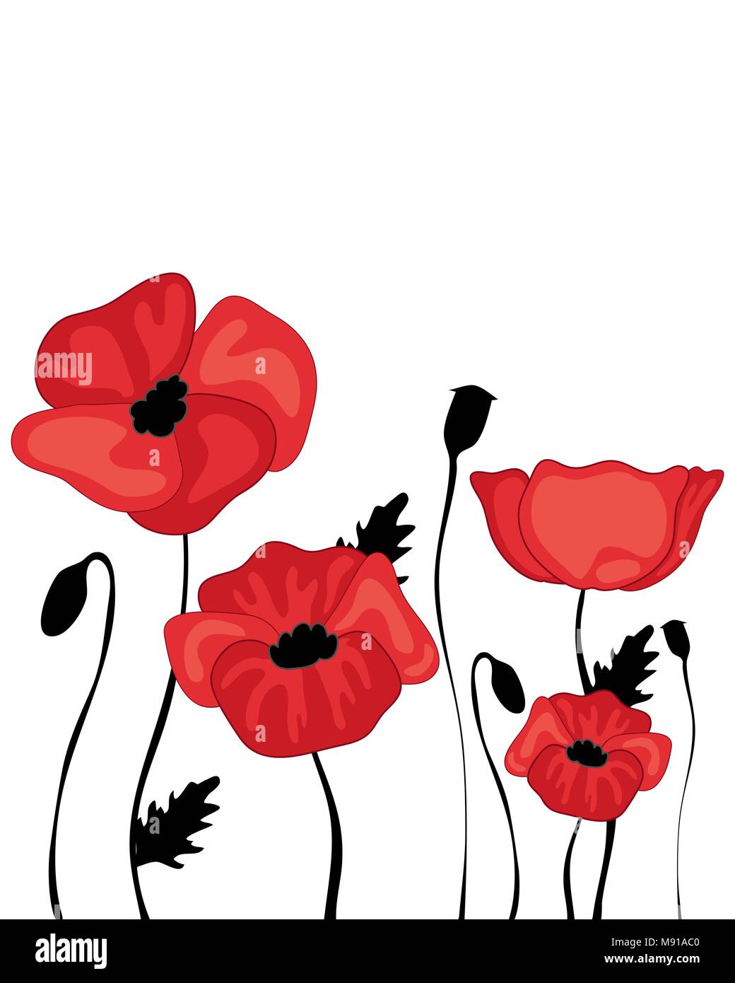 Stylized Poppy Flowers High Resolution Stock Photography and Images - Alamy