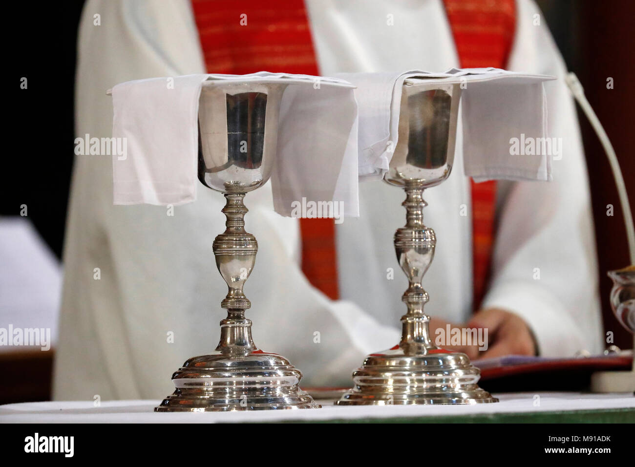 Saint-Pierre-le-Jeune Protestant Church. Protestant service. Holy ...