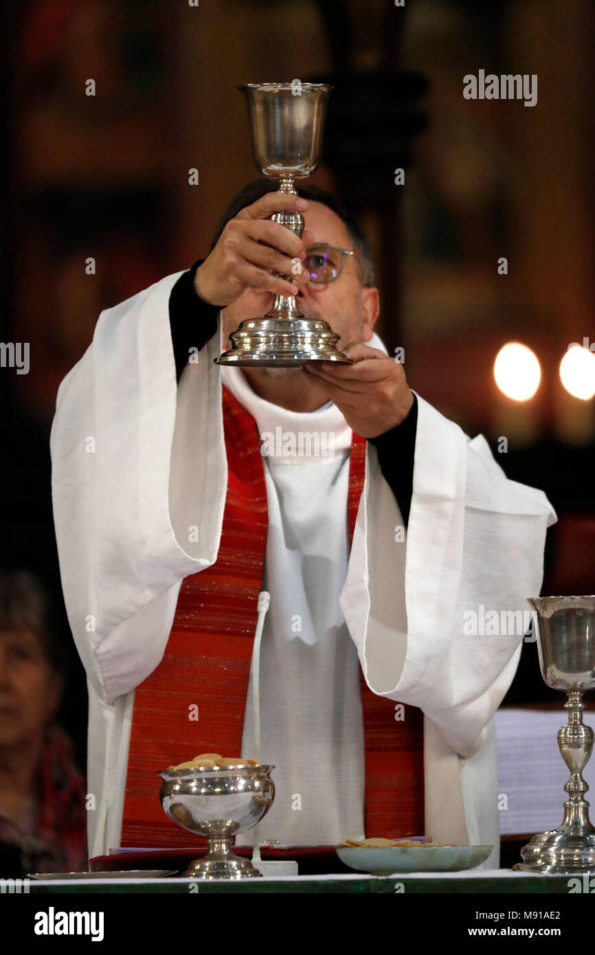Saint-Pierre-le-Jeune Protestant Church. Protestant service. Holy ...