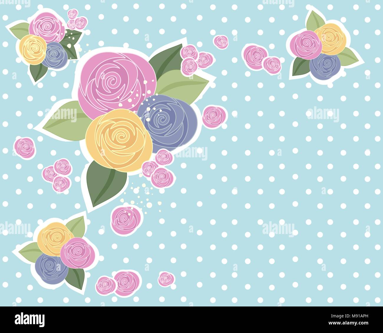 Yellow roses background Stock Vector Images - Alamy