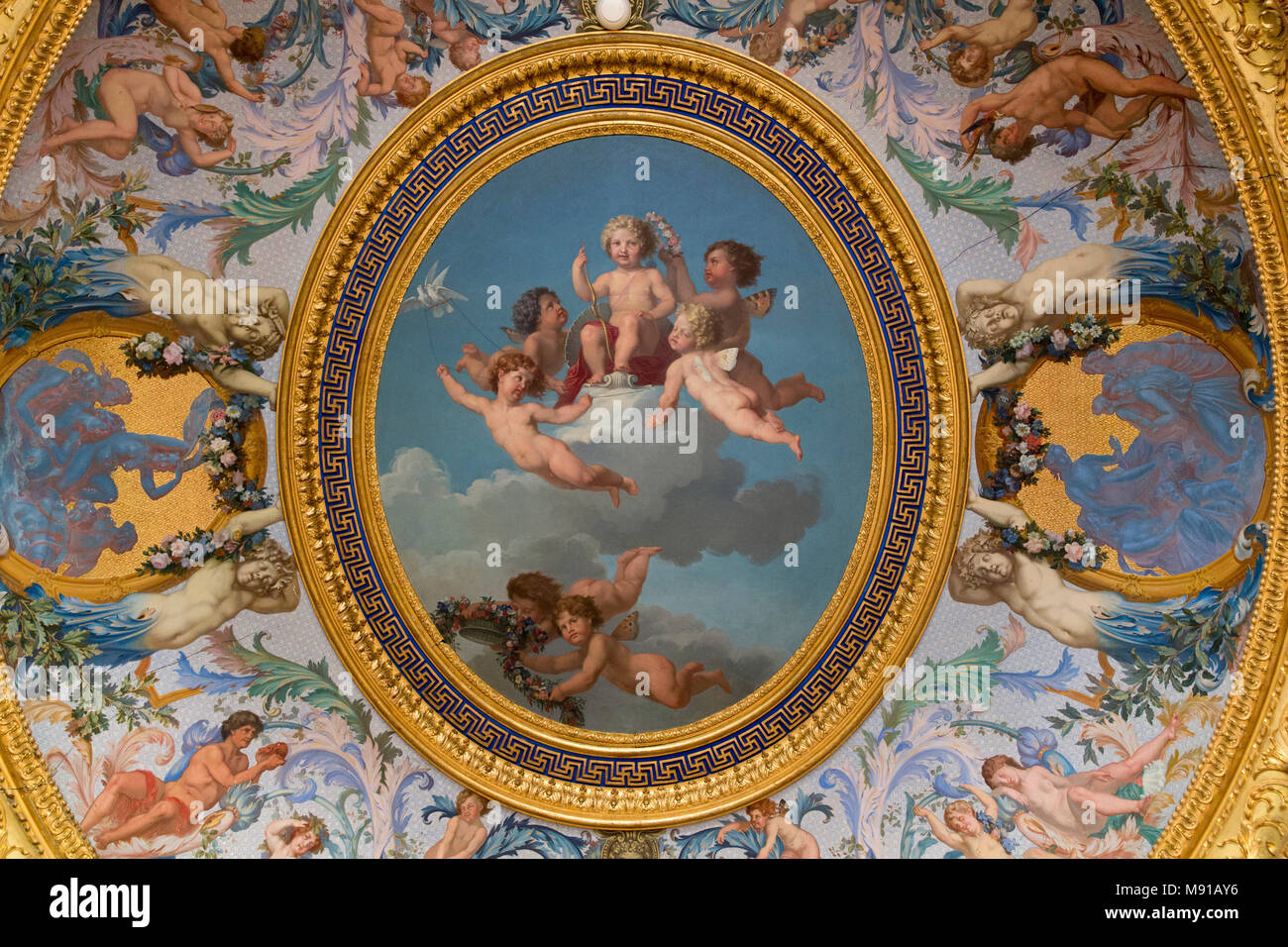 Cherub Painted On Curved Ceiling