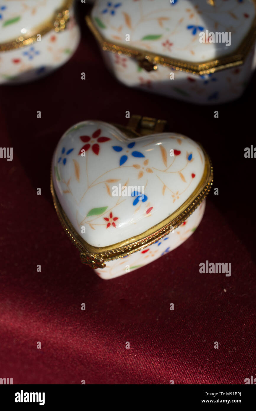 Colorful decorative objects in the shape of a heart Stock Photo - Alamy