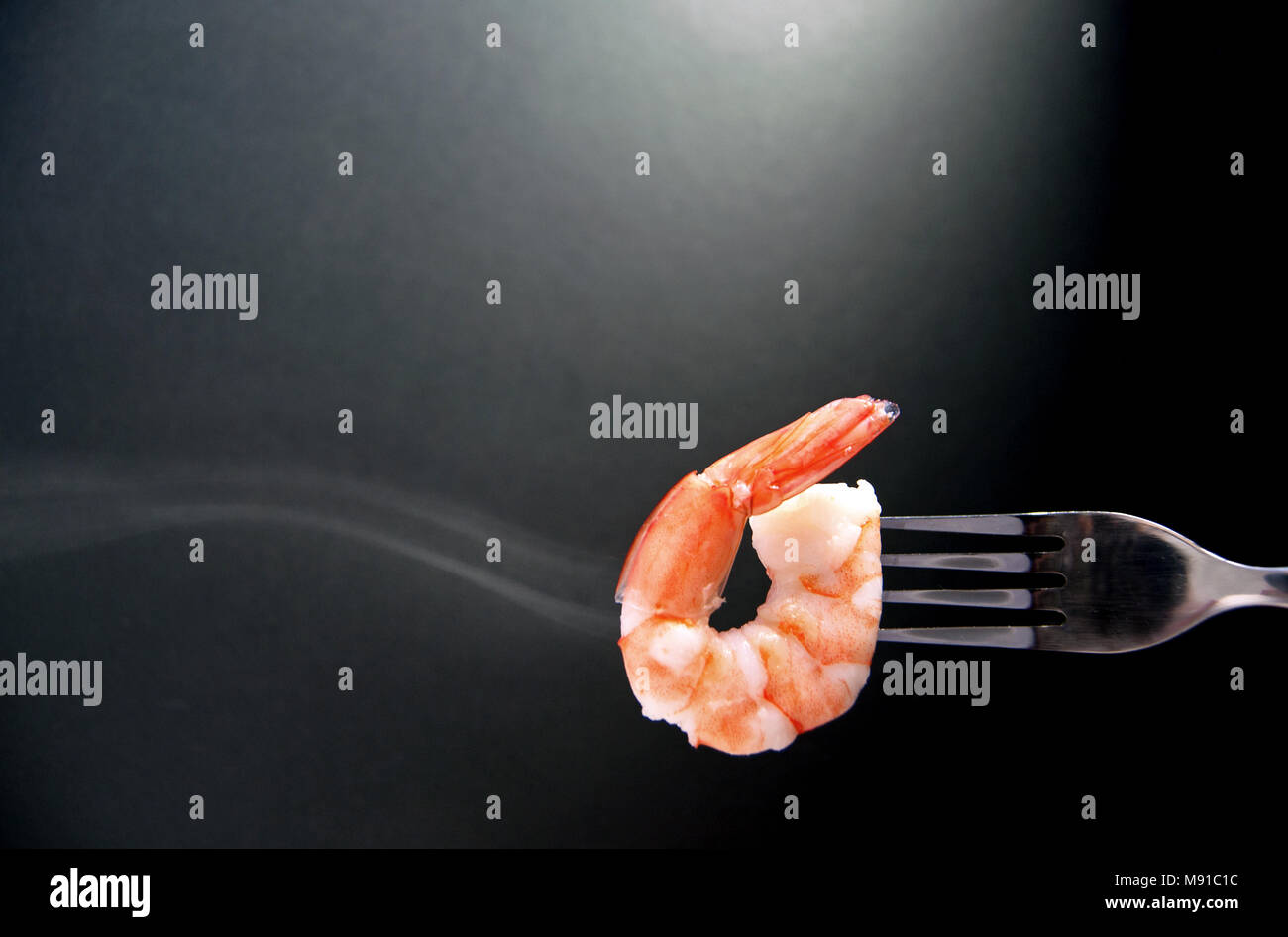 Cooked prawn and fork hi-res stock photography and images - Alamy