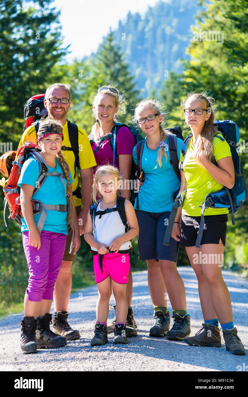 Family hiking in alps hi-res stock photography and images - Alamy