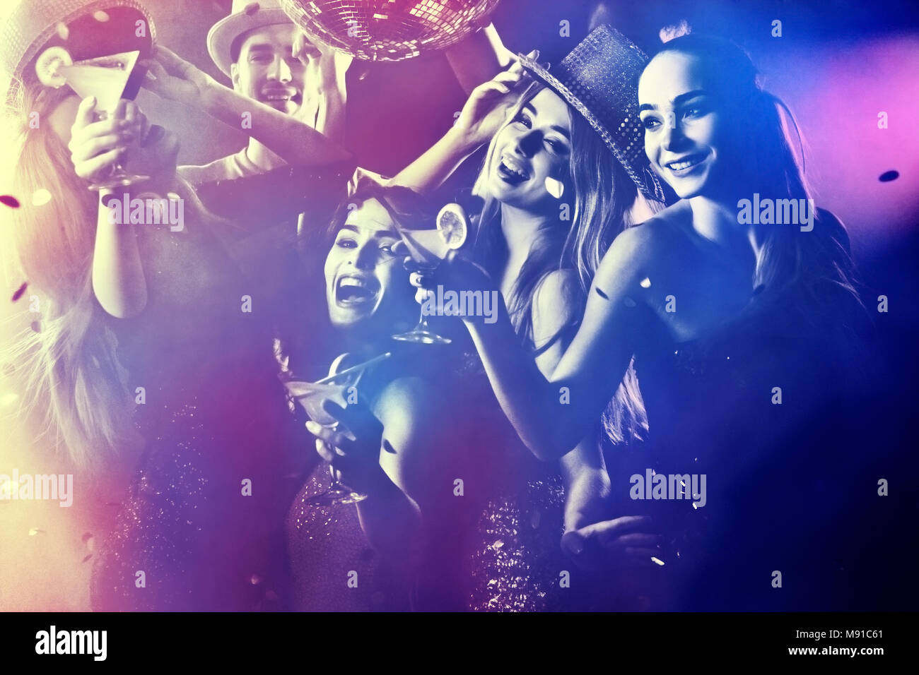 Dance party with group people dancing and cocktail Stock Photo - Alamy