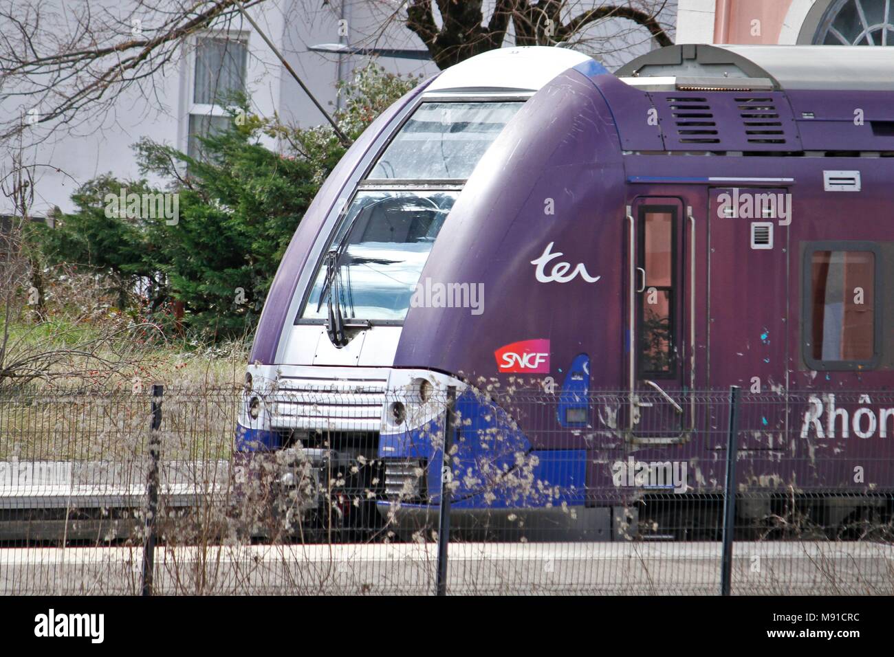 Train TER of the SNCF docked in Grenoble station Stock Photo - Alamy
