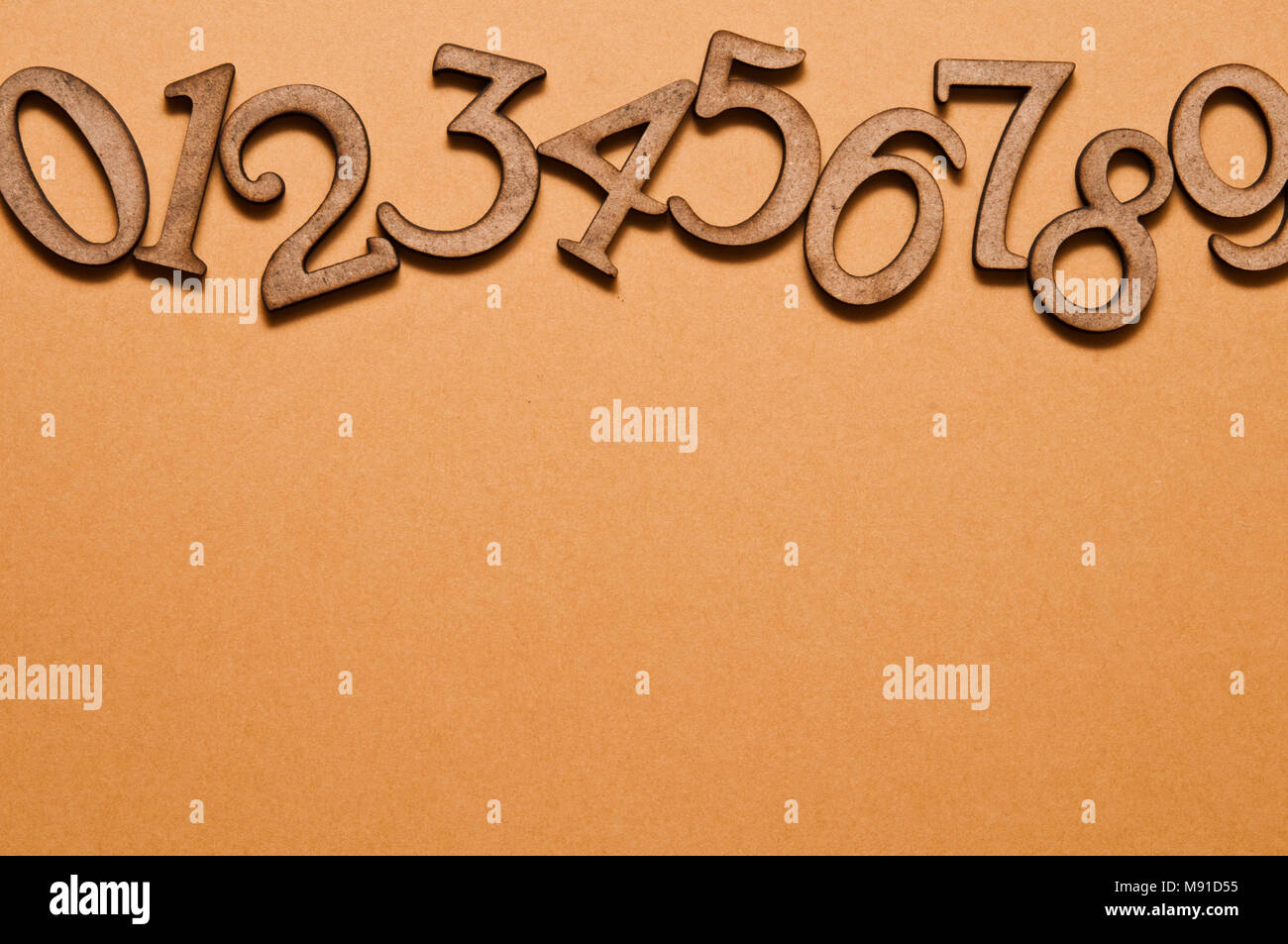 wooden number one to nine in sequence Stock Photo - Alamy