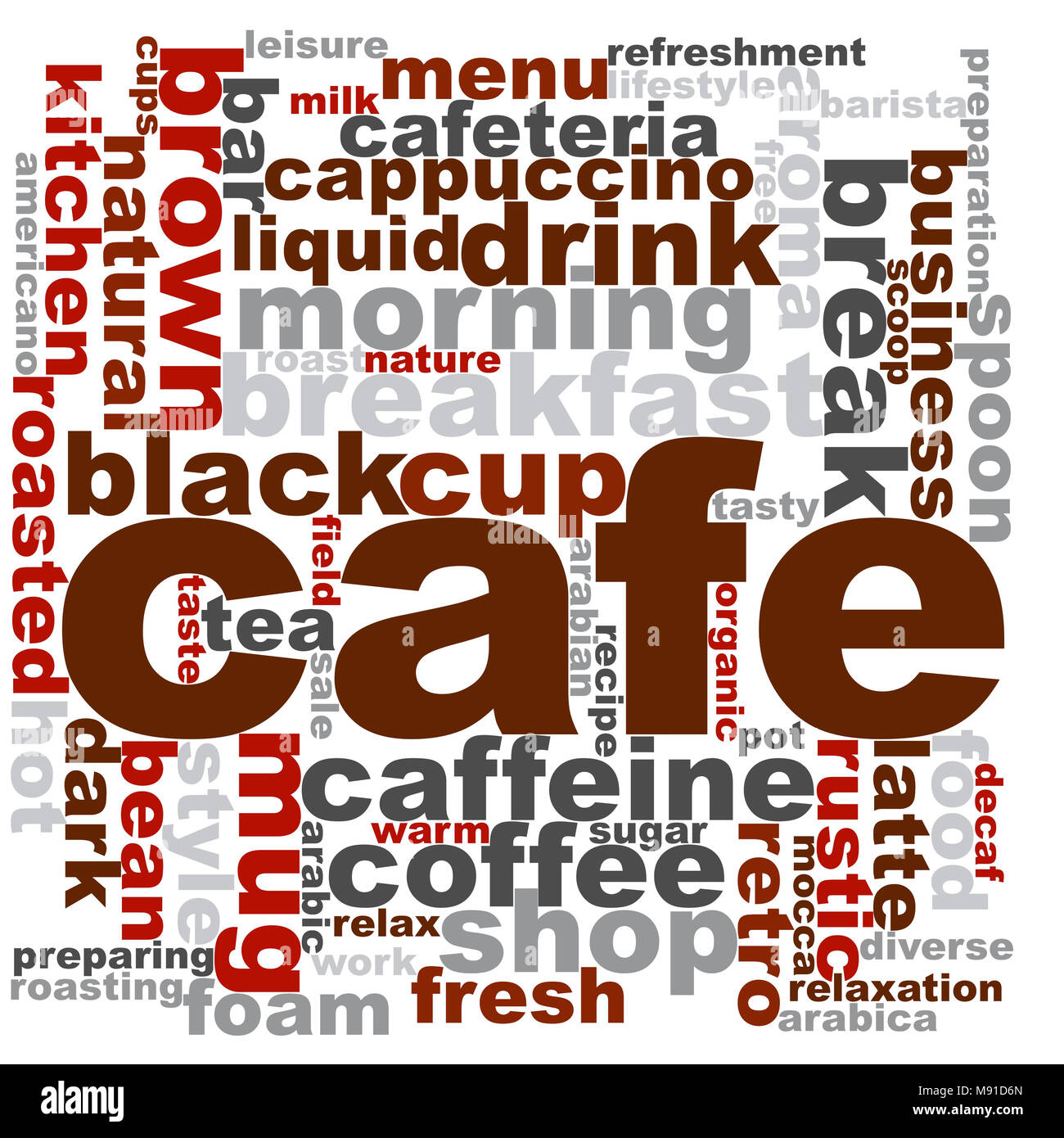 Cafe word cloud. Creative illustration of idea word lettering ...