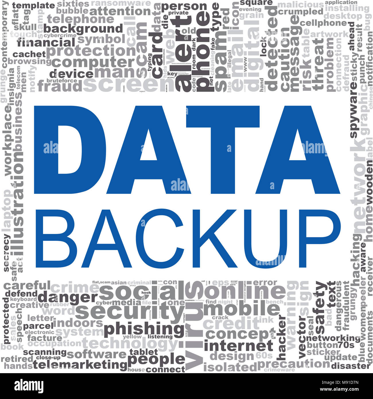 Data backup word cloud. Creative illustration of idea word lettering ...