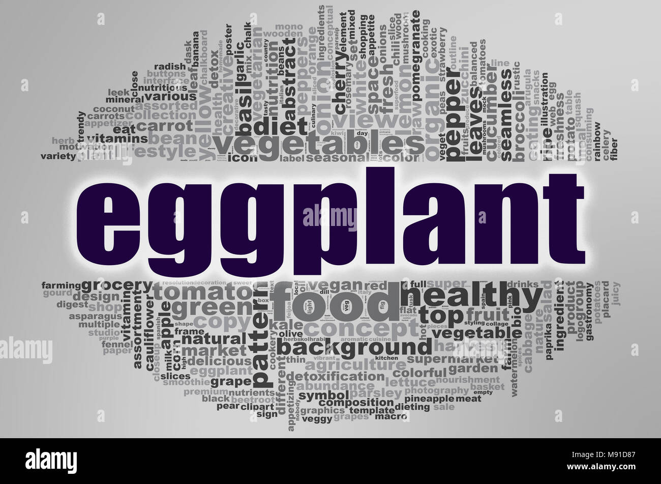 Eggplant word cloud. Creative illustration of idea word lettering ...