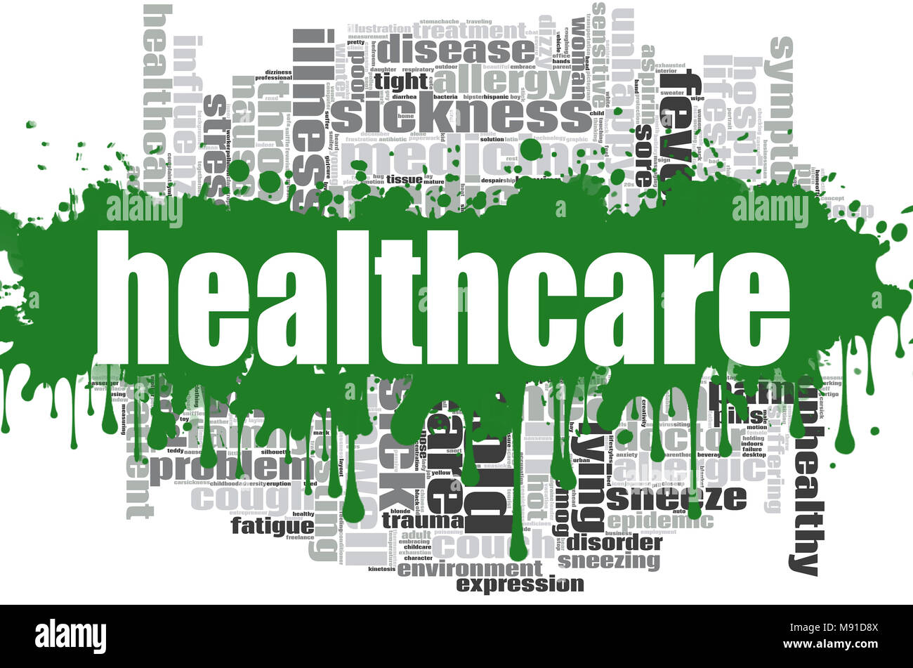 Healthcare word cloud design. Creative illustration of idea word ...