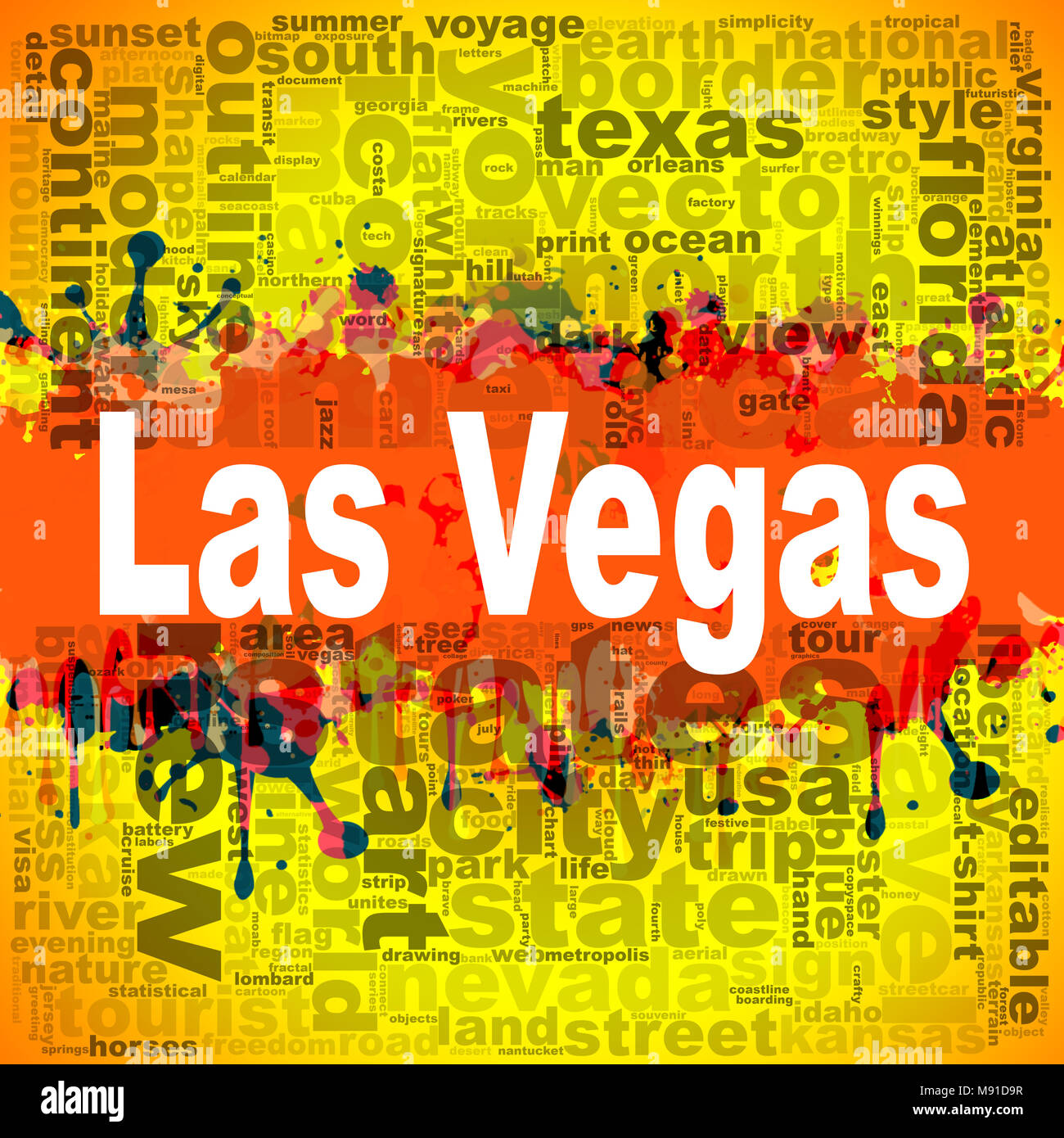 Las Vegas word cloud design. Creative illustration of idea word ...