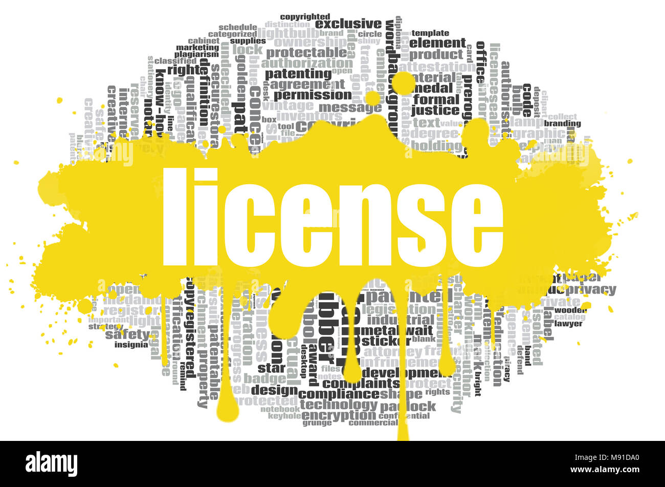 License word cloud concept on white background, 3d rendering Stock ...