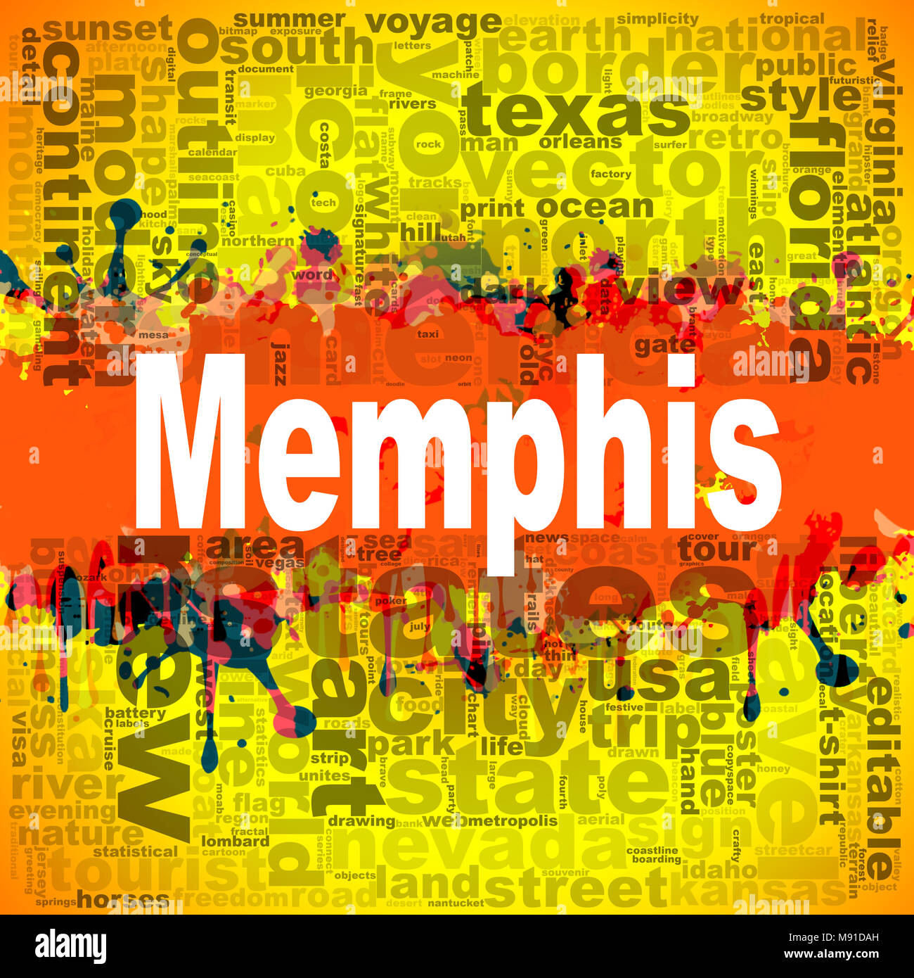Memphis word cloud design. Creative illustration of idea word lettering ...