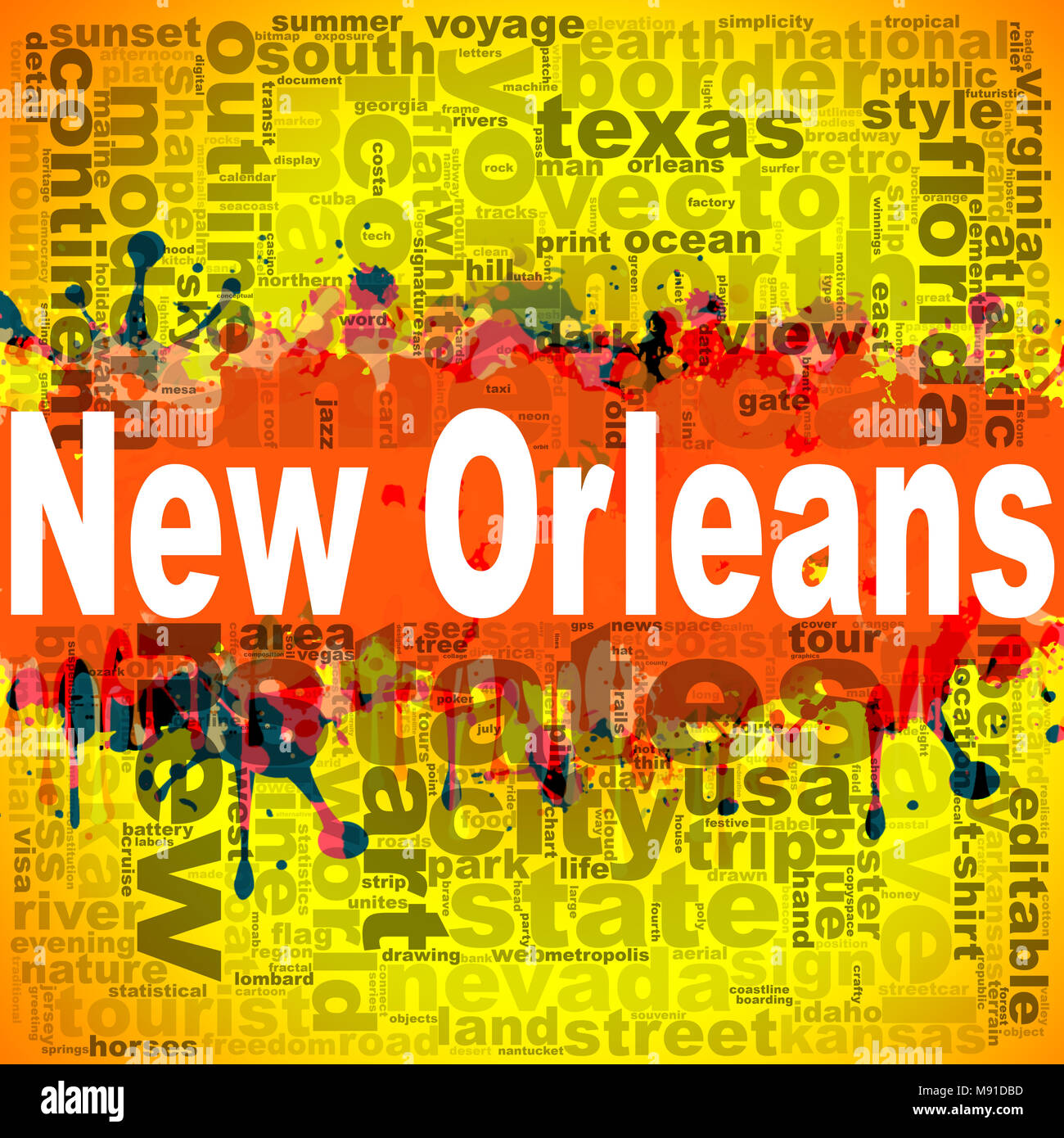 New Orleans word cloud design. Creative illustration of idea word ...
