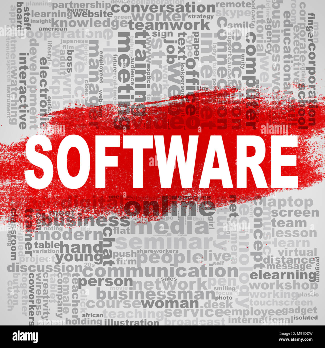 Software word cloud. Creative illustration of idea word lettering ...