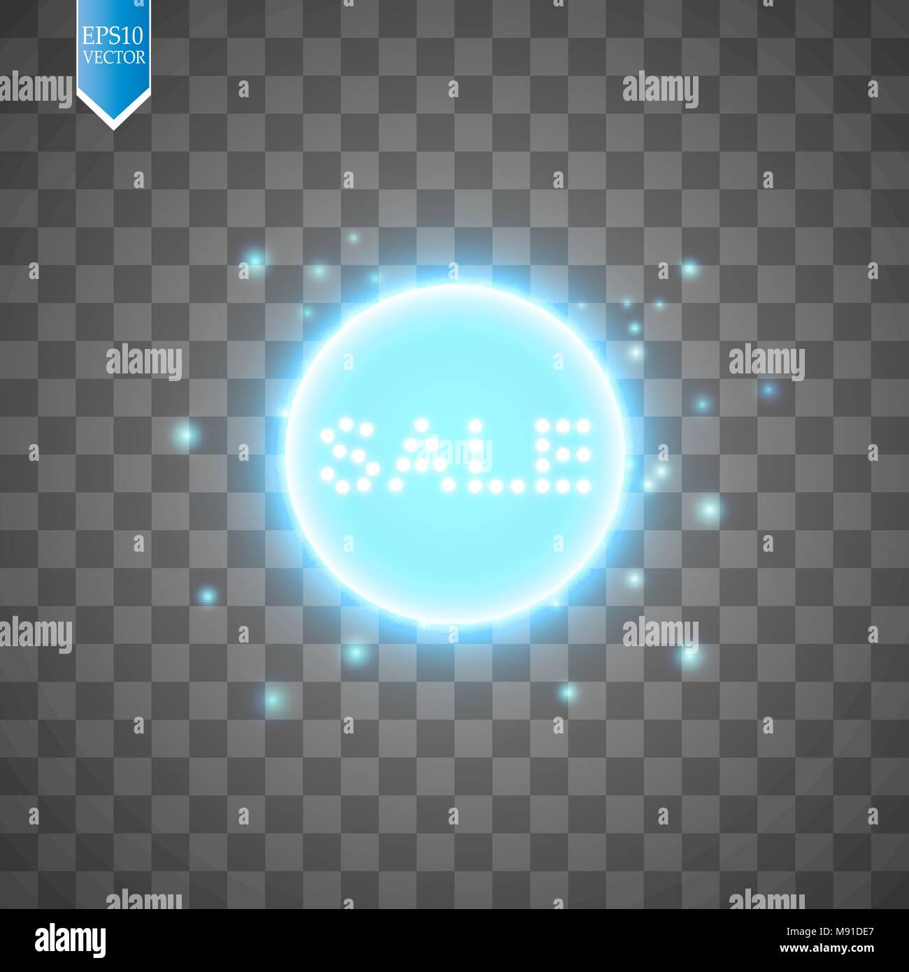 Sale glowing neon sign on the transparent background. Light vector ...