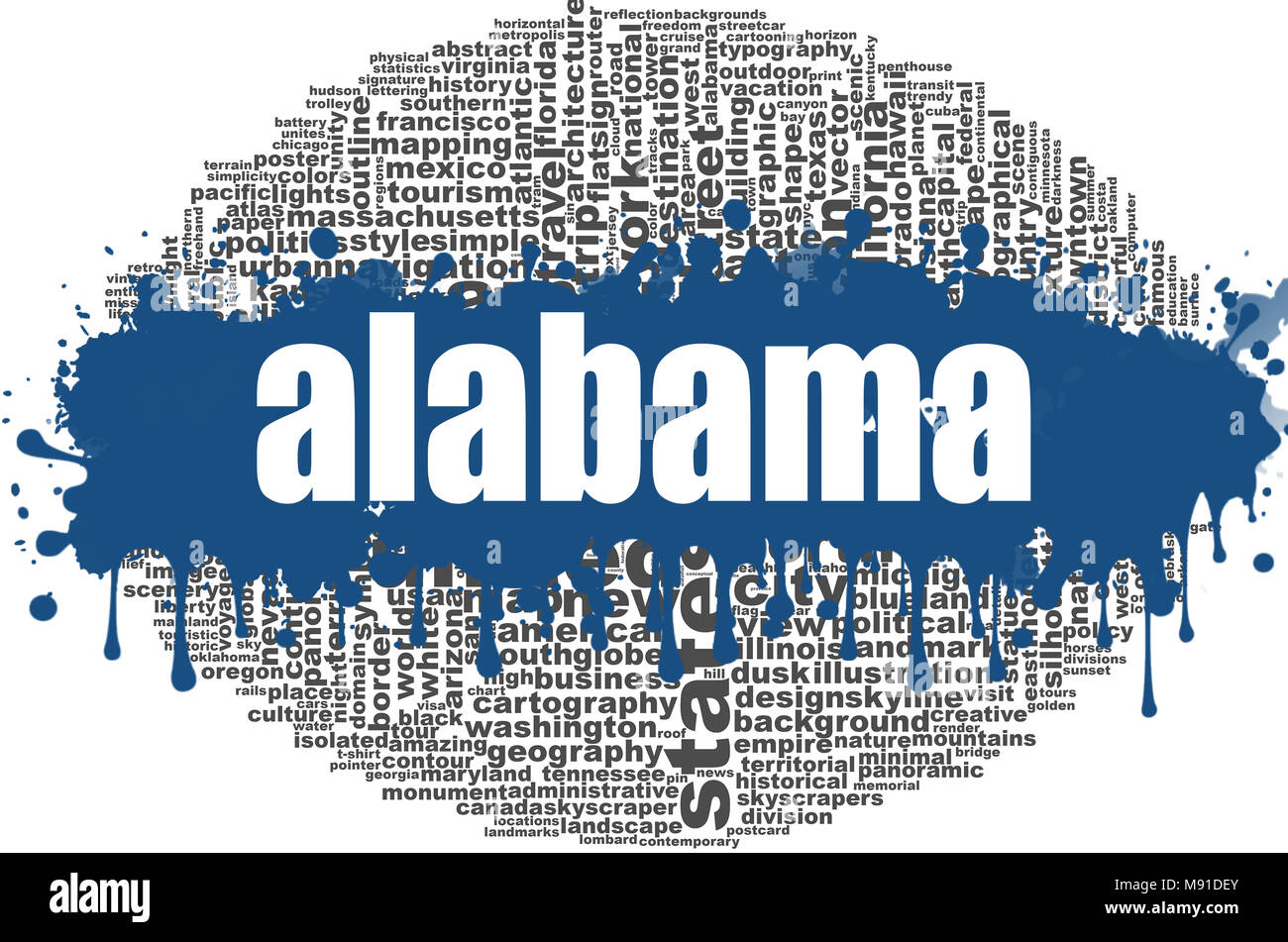 Alabama word cloud design. Creative illustration of idea word lettering ...